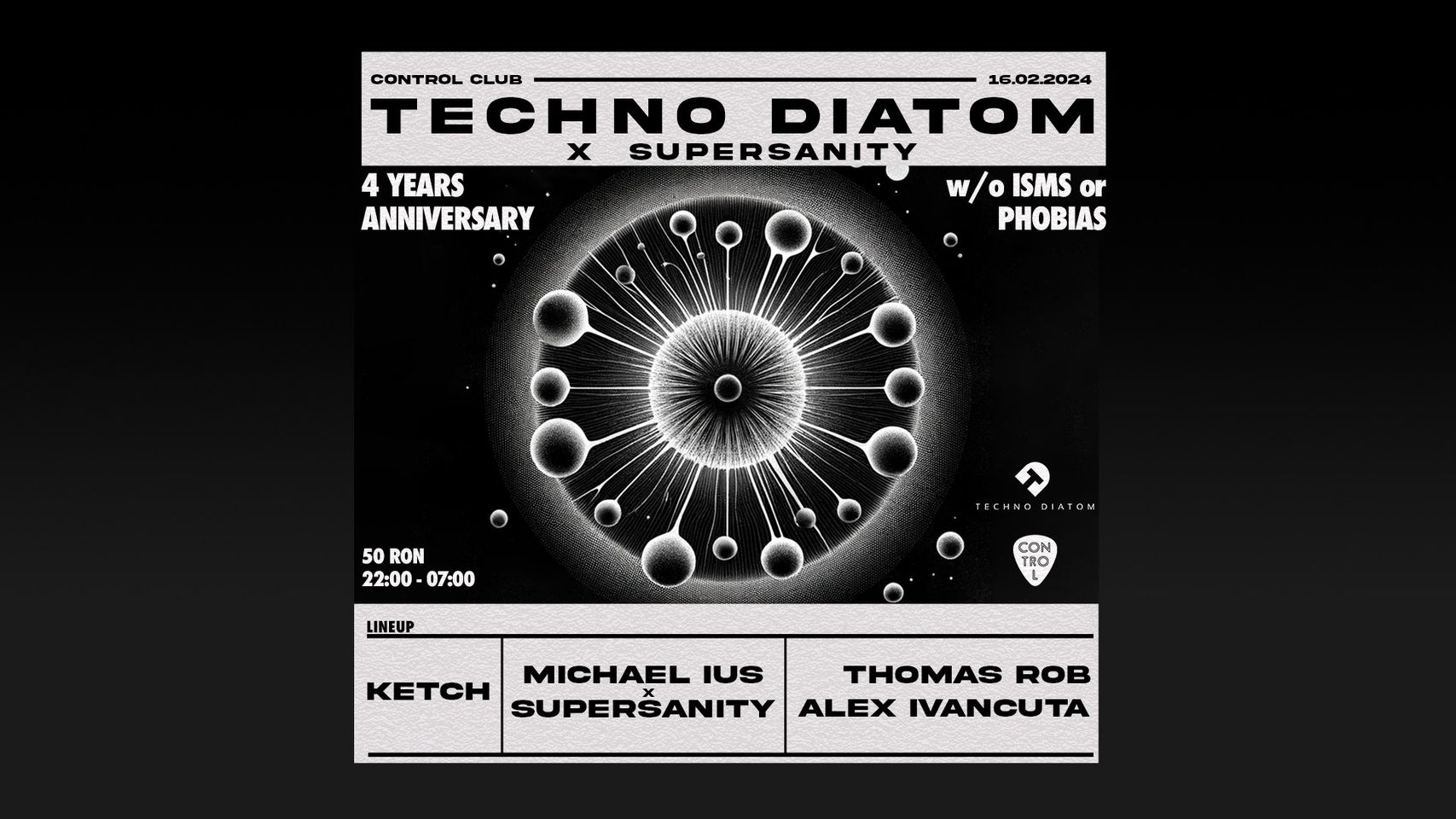 Techno Diatom’s 4 Year Anniversary x Supersanity | 16.02.2024 - OnEvent